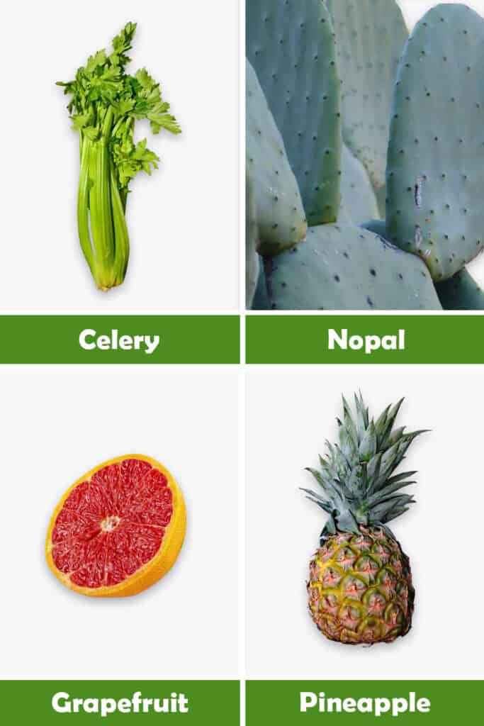 Nopal, Celery, Grapefruit and Pineapple Juice